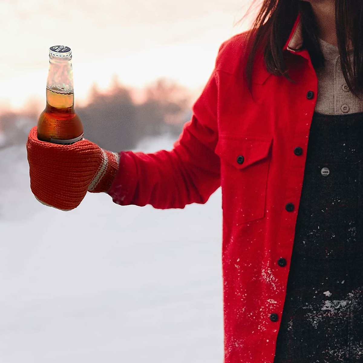 Suzy Kuzy Beer Mitt (OFFICIAL) - Knit Beer Mitt :: Red / White
