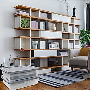 EudokkyNA 40 Quarts Under Bed Boxes with Lids and Wheels, Large Plastic Storage Box Bins Set of 4