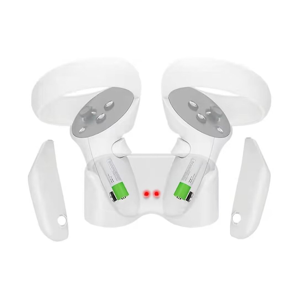 Soarzis Oculus Quest 2 Charging Dock, Oculus Quest 2 Controller & VR Headset Charging with 2 Rechargeable Batteries and Battery Cover, Magnetic Charging Station for Oculus Quest 2