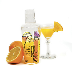 Norpro Sunrise Cocktail Shaker with Strainer, 18 ounces