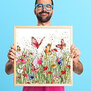 GUMITOON Flowers Diamond Art Painting Kits for Adults - Full Drill Diamond Dots Paintings for Beginners, Round 5D Paint with Diamonds Pictures Gem Art Painting Kits DIY Crafts Kits 12x12inch