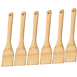 6PCS Kitchen Wooden Bamboo Utensils Spatula Spoon Shovel Cooking Healthy Tools 12inch