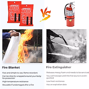 DIBBATU Fire Blanket, 4 Pack-red, Fiberglass, Emergency Blanket for Home, Kitchen, Grill, BBQ, Fireplace