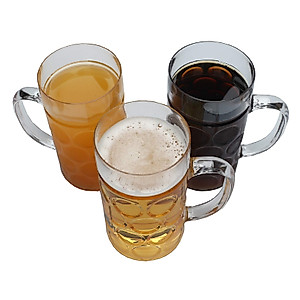Plastic Beer Mugs With Handles, 8oz Dimpled Plastic Beer Steins, Oktoberfest Beer Mug, Small Plastic Beer Mug for Event, Party, Beer Festival, BBQ, Picnic (10 Pcs)