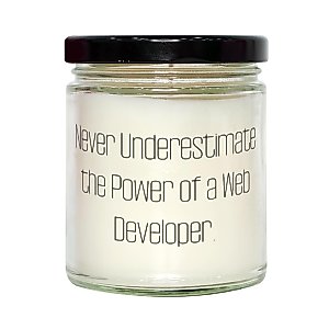 Unique Idea Web Developer Gifts, Never Underestimate The Power, Inappropriate Birthday Scent Candle for Coworkers from Friends, Jobspecific Gifts, Gifts for People in The Medical Field