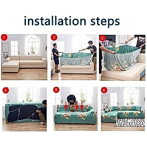 Sectional Couch Covers L Shape,Stretch Velvet Sofa Covers Anti-Slip Sectional Couch Covers,Soft Washable Furniture Protector with Pillowcases for 1 2 3 4 Seater Sofa Cover,Blue,1 Seat(90~140cm)