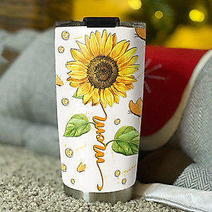Gifts for Mom - Birthday Gifts for Mom & Mothers Day Gifts From Daughter Son - Mom Gifts From Kids Mother's Day Gifts For Mom - Mom Gifts For Mother Day - Sunflower Stainless Steel Tumbler 20oz