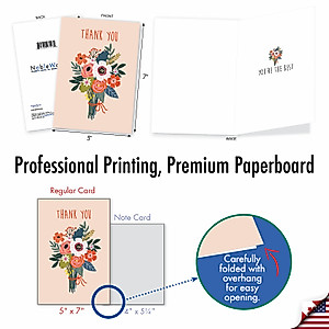 NobleWorks - Thank You Greeting Card with 5 x 7 Inch Envelope (1 Card) Bouquets of Thanks C2814ITYG