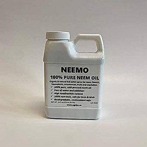 NEEMO Neem Oil Concentrate for Plants 16 oz | 100% Pure Cold Pressed Neem Oil Spray with high Azadirachtin for Organic Use | Size 16 fl oz Concentrate Makes 16 gallons (60 L) of Neem Spray.