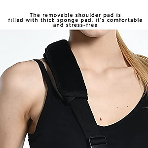Fotgok Breathable Arm Sling with Waist Belt for Shoulder Men Women-Shoulder Immobilizer with Strong Support-Youth Breathable Arm Support Brace for Shoulder Injury, Black