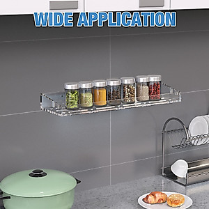 NiHome Clear Acrylic Shower Shelves 2-Pack, Stick On Shower Shelf with Hooks & Mounting Accessories, Clear Shower Caddy, Self Adhesive Shower Shelves for Bathroom, Kitchen, Bedroom - Superior Drainage