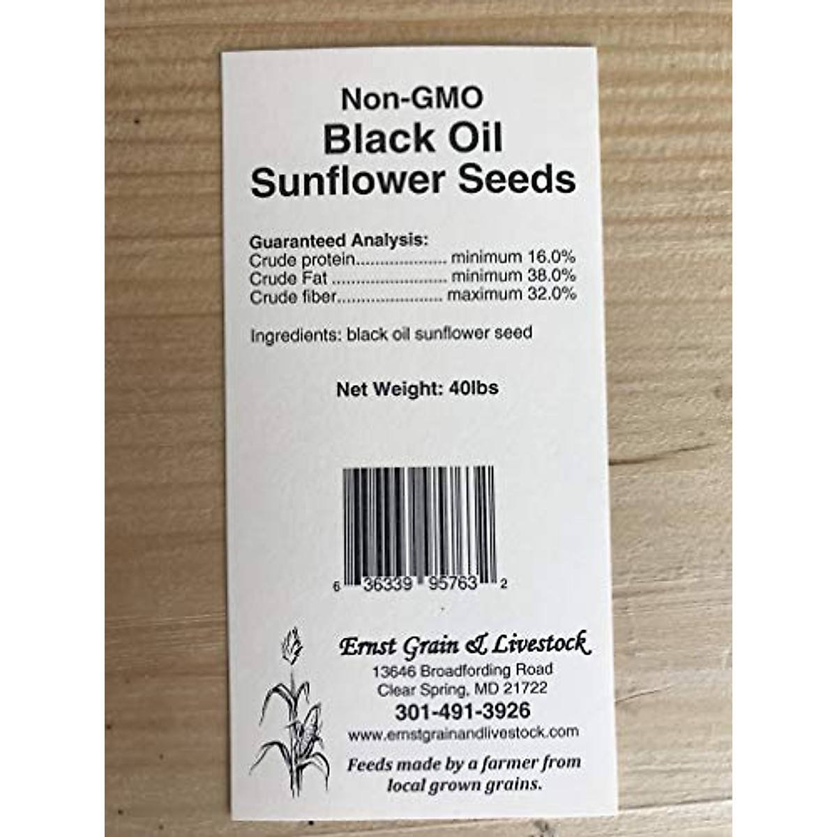 Homestead Harvest Ernst Grain Black Oil Sunflowers, Non-GMO (40 lb)