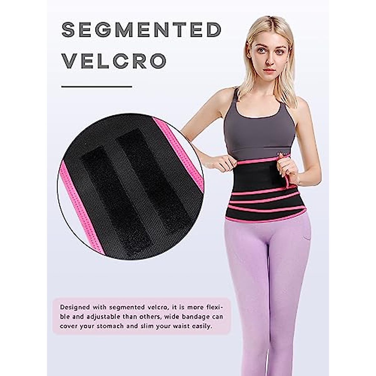 Shineqin Waist Trainer for Women Waist Trimmer Lower Belly Fat Tummy Wrap Belt Plus Size Waist Wraps for Stomach Black