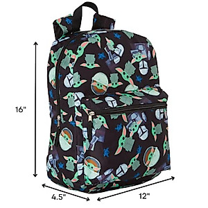 RALME Star Wars Mandalorian Baby Yoda Backpack for Kids and Adults, 16 inch