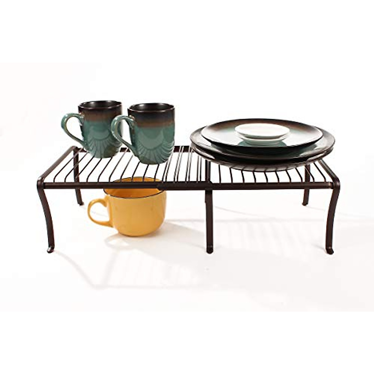 Spectrum Diversified Ashley Shelf Sturdy Steel Wire Storage Shelf & Cabinet Organizer, Expands to Fit Kitchen & Bathroom Cabinets, Rust-Resistant Finish, Bronze