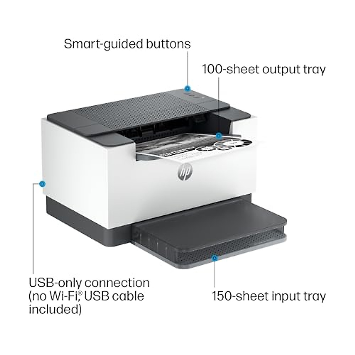 HP LaserJet M209d Laser Printer, Black and White, Automatic Duplex, USB Connection Only (Cable Included), Ideal in Home Office (8J9L0F)