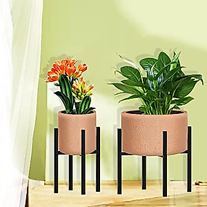 DDPow Plant Stand for 10"-16" Plant Pot, Plant Stand Indoor Outdoor Corner, Adjustable Metal Heavy Duty Plant Stand for Large Pot (Black 1 Pack)