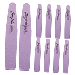 Beaupretty Manicure Pedicure Set Nail Buffer Strip Nail File: 10pcs Manicure Sponge File Double Sided Nail Buffing Block Salon Pedicure Polisher File for Men Women Purple Nails Set