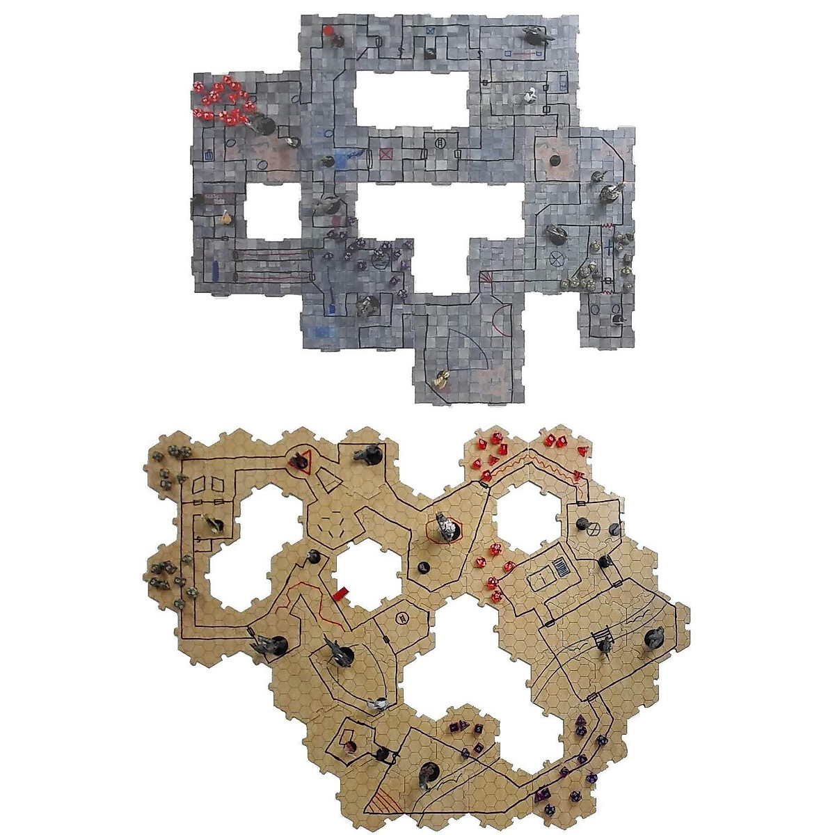 Dry Erase Dungeon Tiles, Shapes, and Sizes Graystone Thirty-Six 5" Squares