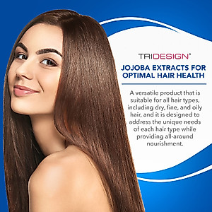 TRI Design Moisturizing Shampoo – Anti-Thinning, Growth & Thickening with Jojoba, Panthenol, Collagen, & Henna for Dry, Fine, Oily Hair – 32 oz