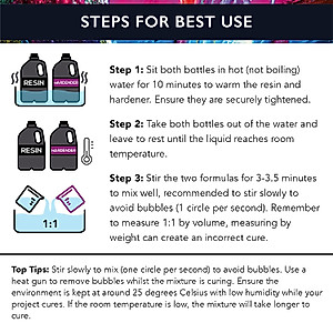 Clear Pour 32oz Epoxy Resin Kit - Crystal Clear Epoxy Resin Kit - Art Resin, Craft, Jewelry Casting, DIY, Tumblers, Wood & Resin Molds (16oz x 2)