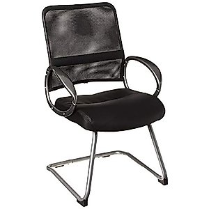 Boss Office Products Mesh Back Guest Chair with Pewter Finish in Black, 250 lb.