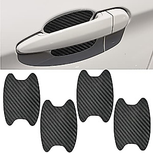 4pcs Car Door Bowl Stickers Scratches Protective Films, Universal Carbon Fiber Car Door Side Sticker Paint Protection with Door Bowl, Guard Film for Car SUV