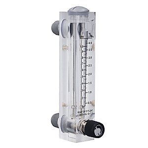 0.1-1GPM Liquid Flowmeter Adjustable Panel Mount Type Acrylic Transparent Water Flow Meter 1/4in Thread for Flow Rate of Liquid Medium
