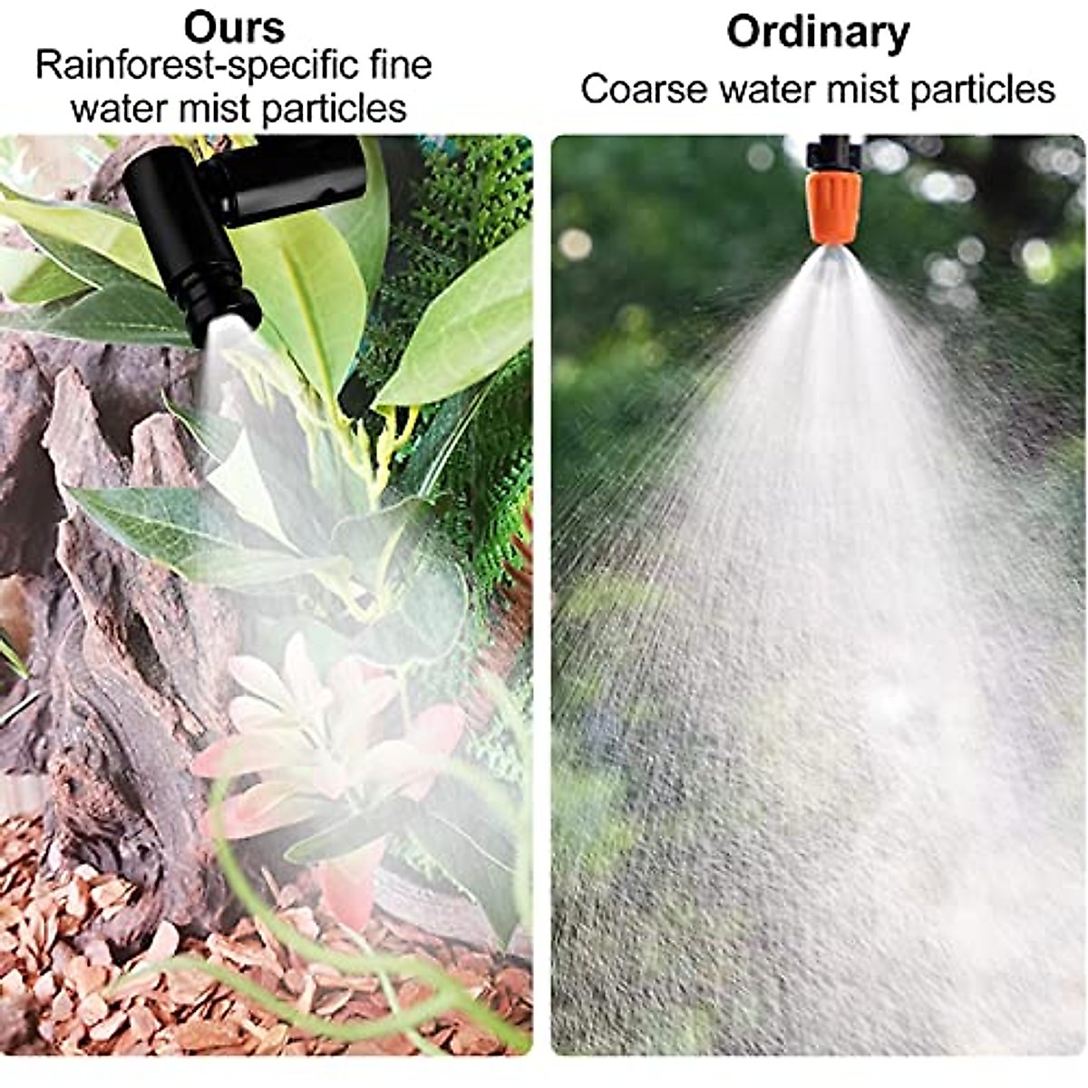 Reptile Fogger Automatic Reptile Mister Fogger for Terrarium, Reptile Humidifiers with Timer Amphibians Intelligent Humidifier with 360°Adjustable Misting Nozzles for Chameleon/Lizard/Snake/Turtle etc