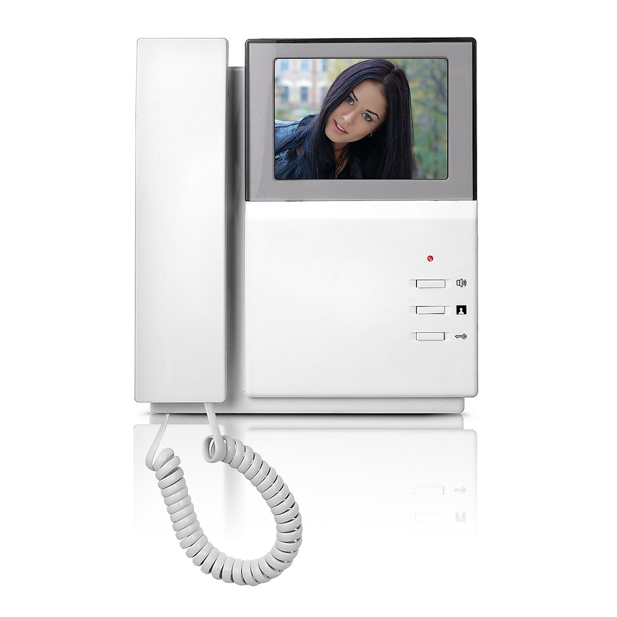 AMOCAM Video Door Phone System, 4.3 Inches Clear LCD Monitor Wired Video Intercom Doorbell Kits, IR Night Vision Outdoor Camera Door Intercom, Doorphone Telephone Style for Home Improvement