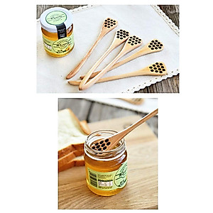 12 Pack Wooden Honey Comb Honey Stick Honey Dipper Spoon, Coffee Stiring Spoon, Tableware for Wedding or Party Favors