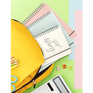 SUNEE Graph Paper Notebook - 3 Pack Large Spiral Grid Notebook, 8.5" x 11", 5 X 5mm Graph Ruled (5 sq/in), 120gsm Thick Paper, 64 Sheets, Blue, Pink, Transparent