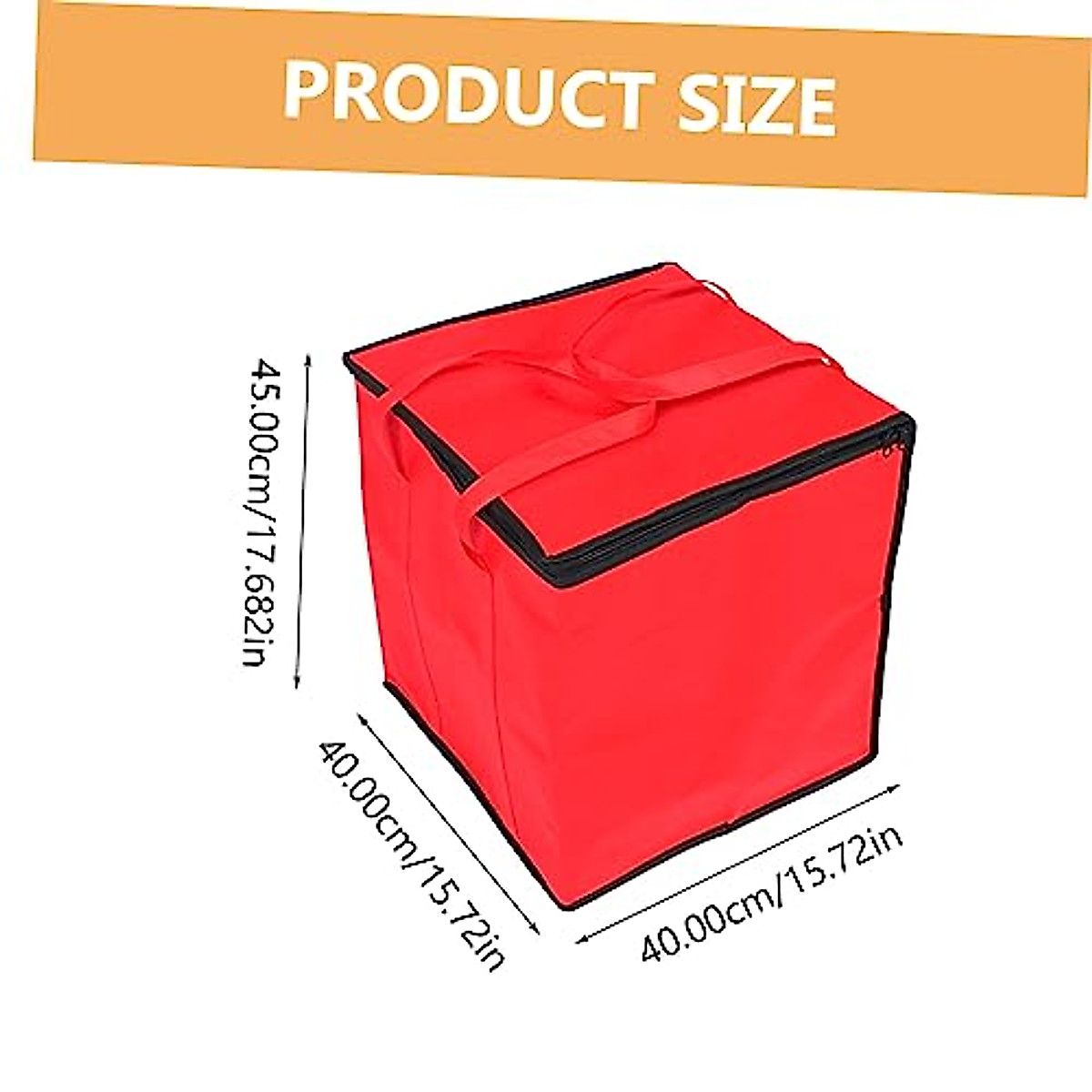 SOLUSTRE Catering Bag 1pc Portable Cooler Bag Water Resistant Tote Bag Portable Heating Lunch Box Foldable Tote Bag Insulated Shopping Bag Thermal Bag Take-out Insulated Bag Red