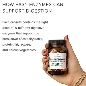 Truvani Digestive Enzymes | 9 Enzyme Blend | Digestive Support | Reduce Bloating | Increased Nutrient Absorption | Non-GMO Capsules| 30 Day Supply