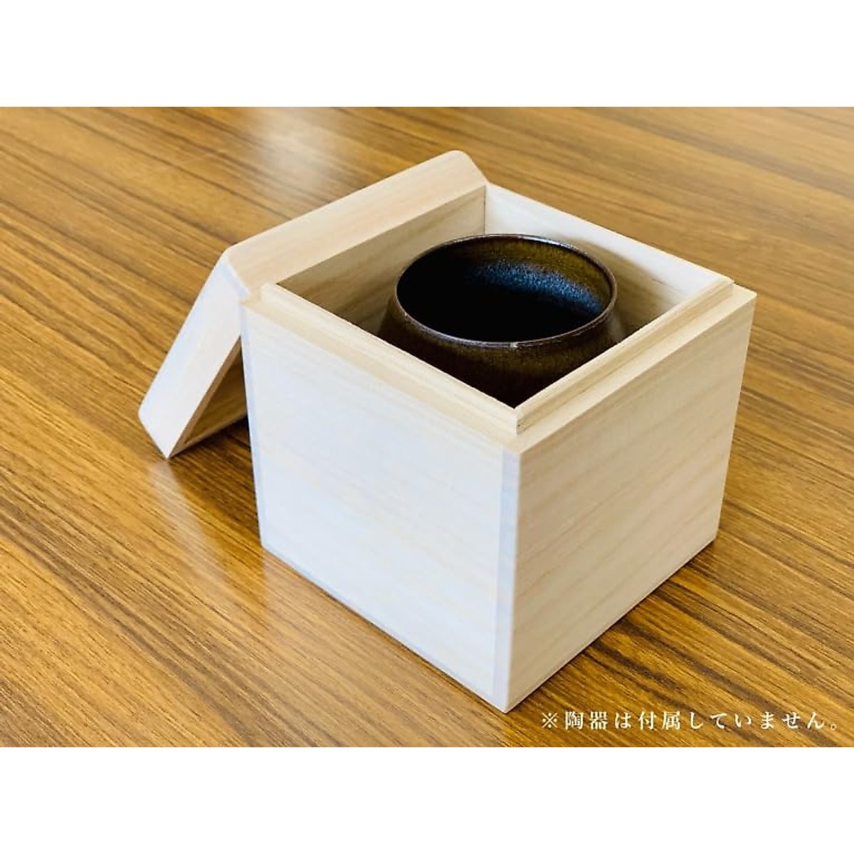 増田桐箱店 Storage Case Paulownia Box, W106mm、D106mm、H112mm, Beige