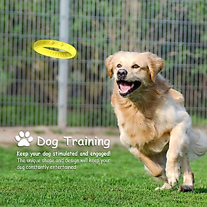 Fluffy Paws Dog Chewing Ring - Soft Rubber Ring Dental Chewing Teething Biting Chasing Training Toy for Small and Medium Dog Puppy - 7", Yellow