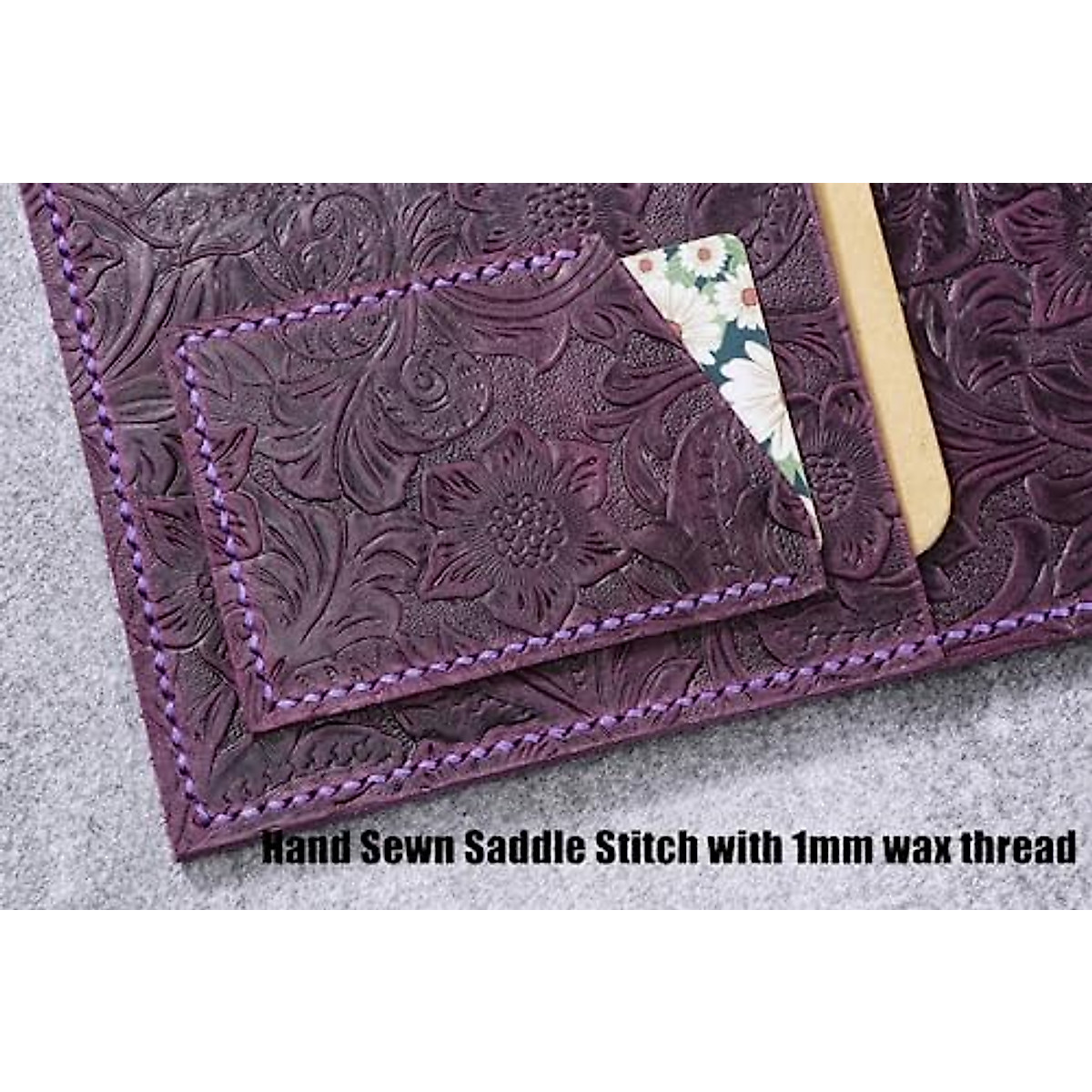 Black Purple tooled embossing leather remarkable 2 case with pen holder, reMarkable 2 folio organizer cover, N05-LRMBPU