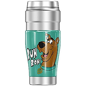 THERMOS Scooby-Doo Ruh Roh Face, STAINLESS KING Stainless Steel Travel Tumbler, Vacuum insulated & Double Wall, 16oz