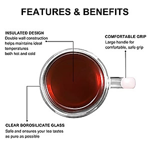 KASOGRY Coffee Cup Clear Coffee Mug, 11oz Double Wall Glass Tea Cup, Insulated Layer Borosilicate Glass Mugs, Handcrafted Funny Coffee Mugs for Women/Men Gift Hot Beverage-Bunny