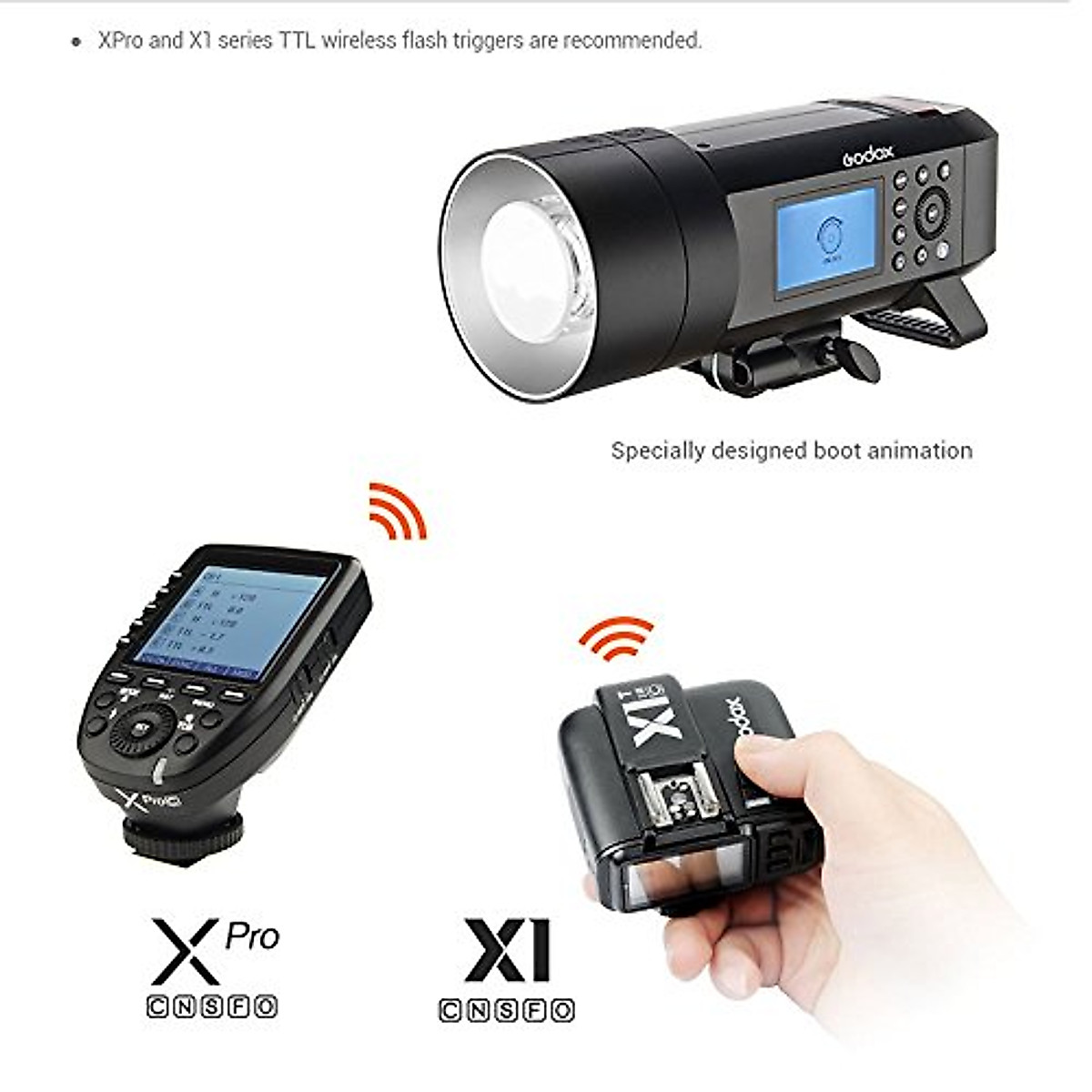 Godox Flash Strobe AD400 Pro AD400Pro All-in-One Outdoor Studio Monolight 400W Photographic Lighting for Canon Sony Nikon Fuji Olympus Panasonic Camera TTL 2.4G HSS GN72-30W LED Modeling Lamp