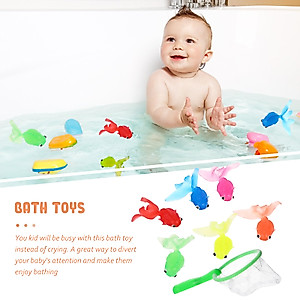 TOYANDONA 1set Tub Toys Bathing Bath Landing Child for Game Kids Baby Toddler Cartoon Bathtub with Fishing Water and Fish Pool Essentials Funny Net Infant Scoop Toy Kit Pole