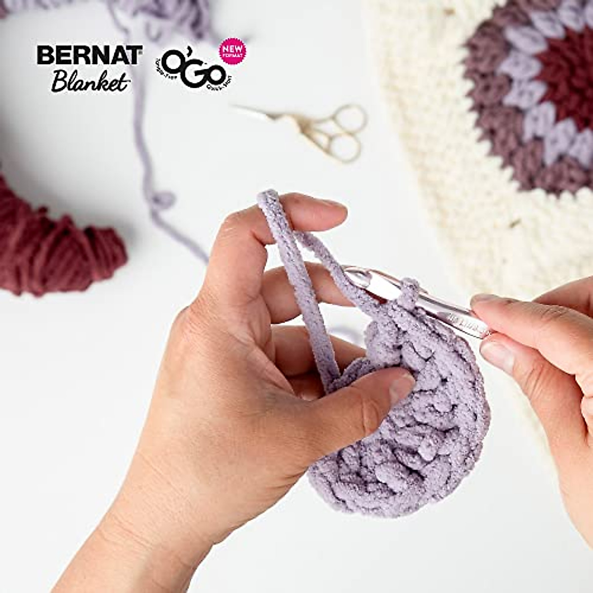 Bernat Blanket O'Go Sky Yarn - 4 Pack of 300g/10.5oz - Polyester - 6 Super Bulky - Knitting/Crochet