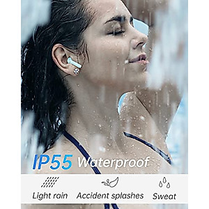 GIEC Wireless Earbuds Bluetooth Earbuds Noise Cancelling with Charging Case IP55 Waterproof Stereo Sound Wireless Earphones in Ear Sport Earbuds Wireless Headphones for Workout Free Headset