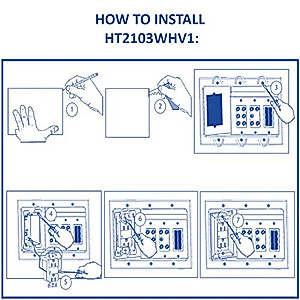 Legrand - OnQ Home Theater Connection, Recessed TV Outlet Supports 5.1 Speaker System, In Wall TV Power Kit Hides Cords, TV Outlet Box Works with All Plugs, TV Outlet Wall Kit, White, HT2103WHV1