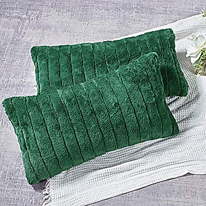 Home Soft Things Serenta Super Mink Solid Color Throw Pillow Shell with Sherpa Backing Cushion Cover 2 Piece Set, 14" x 26", Eden