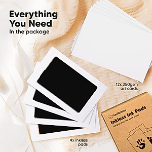 4-Pack Inkless Hand and Footprint Kit - Ink Pad for Baby Hand and Footprints - Dog Paw Print Kit,Dog Nose Print Kit - Baby Footprint Kit, Clean Touch Baby Foot Printing Kit, Newborn Baby Handprint Kit