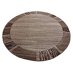 Unique Loom Del Mar Collection Area Rug-Transitional Inspired with Modern Contemporary Design, 6 ft x 6 ft, Light Brown/Beige