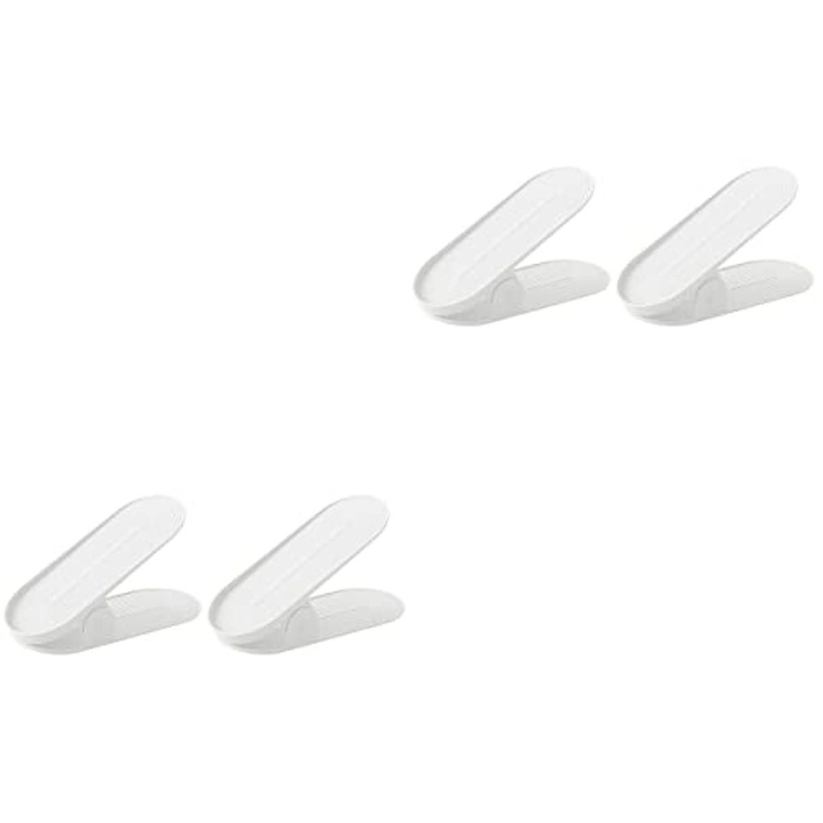 Scicalife 4 pcs Shoe Slots Organizer Adjustable Shoe Stacker Space Saver Stackable Shoe Holder Organizer Space Saver Slipper Storage Rack for Closet (Random Style)