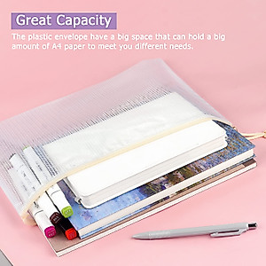Tamaki 6 Pack Mesh Zipper Pouch Bags Waterproof Zipper Bags Durable Pouches for Organization Bag Board Game Storage, Document Bag Letter/A4