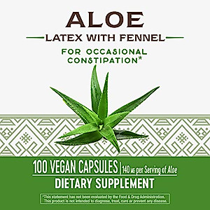 Nature's Way Aloe Latex with Fennel, for Occasional Constipation*, Non-GMO Project Verified, Vegan, 100 Capsules